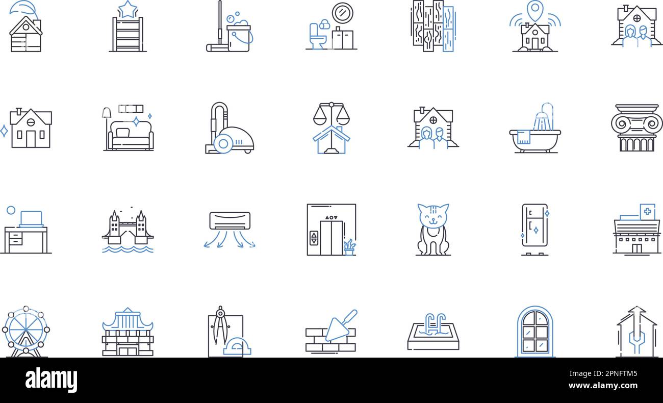 Renovation services line icons collection. Remodeling, Construction ...