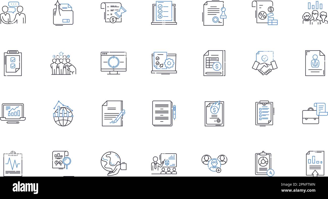 Inquiry line icons collection. Exploratory, Investigation, Pondering ...