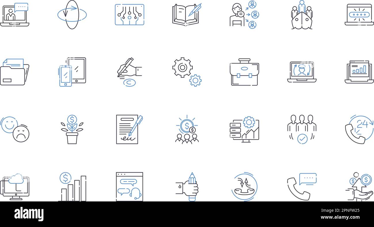 Joining ventures line icons collection. Collaboration, Partnership ...