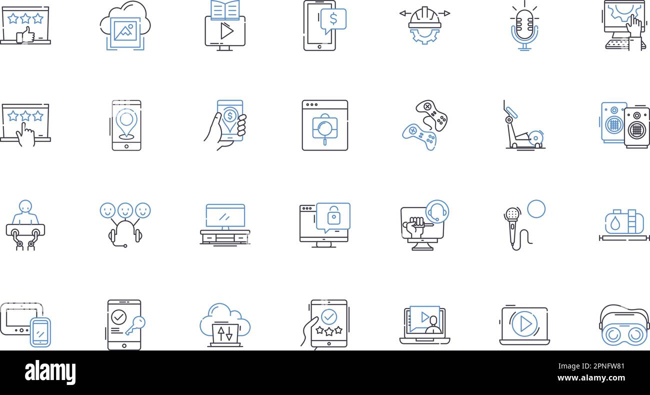 Digital assistants line icons collection. Siri, Alexa, Cortana, Bixby ... Digital assistants line icons collection. Siri, Alexa, Cortana, Bixby ...