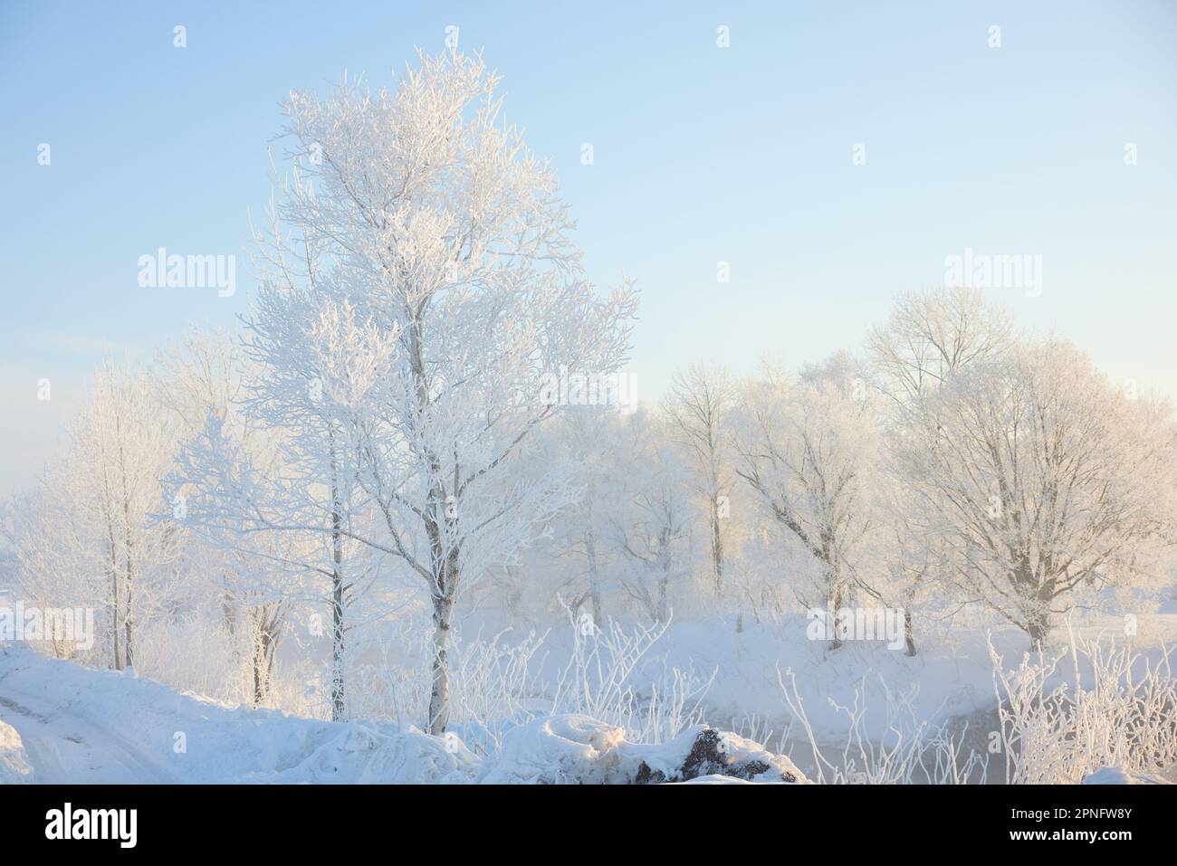 Rime Ice and Steam Fog Stock Photo - Alamy