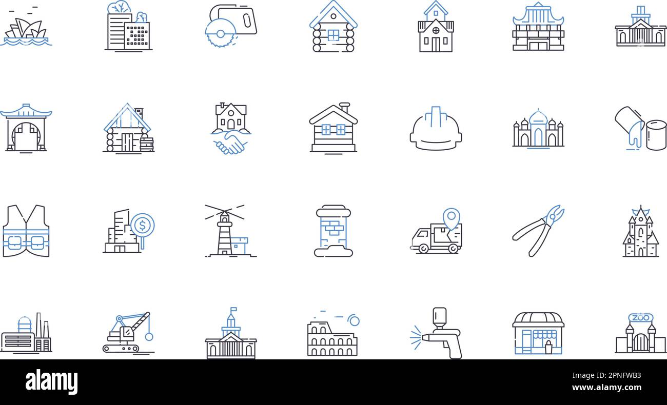 Real estate innovation line icons collection. Sustainability ... Real estate innovation line icons collection. Sustainability ...