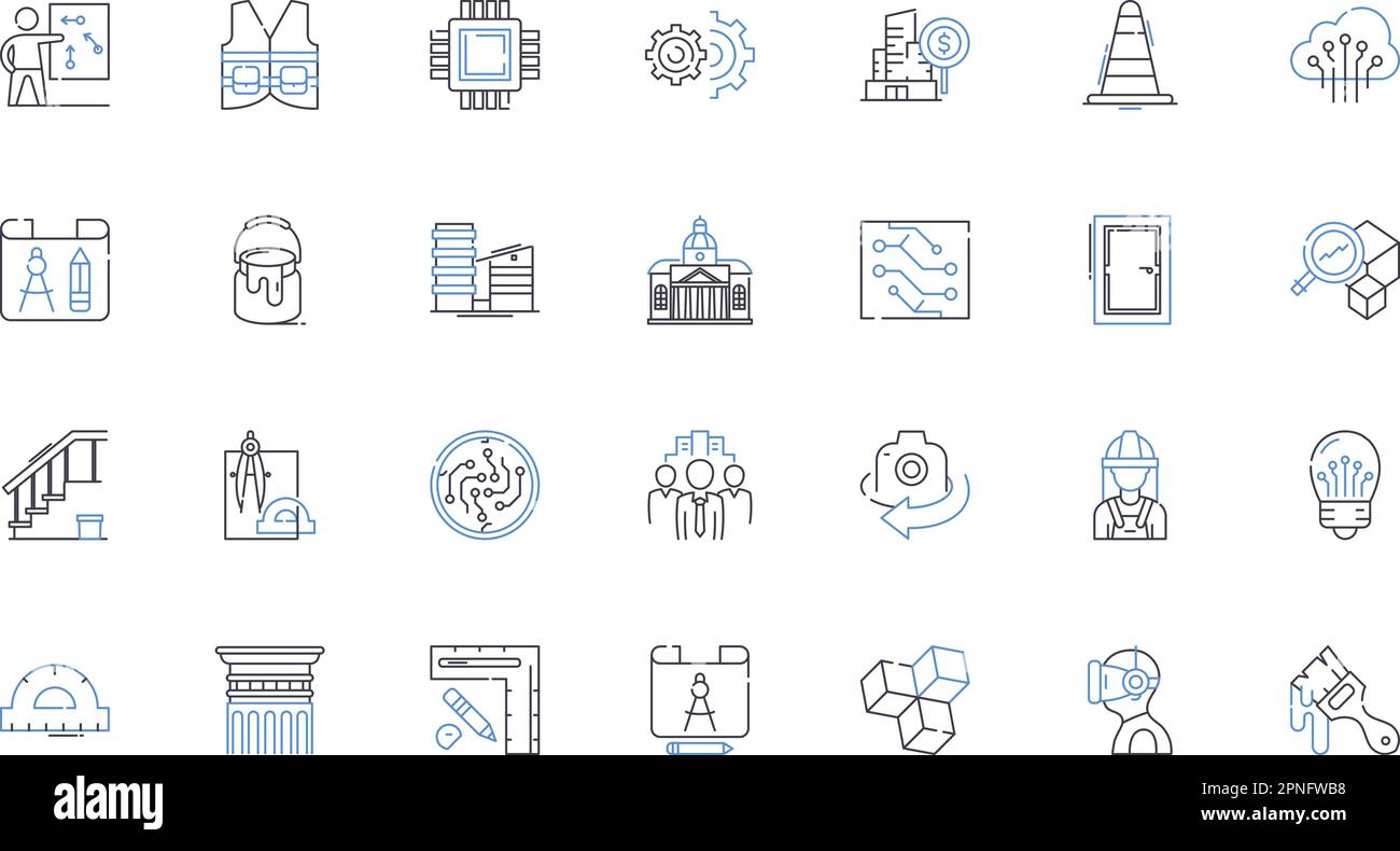 Scientific Principles line icons collection. Gravity, Chemistry ...