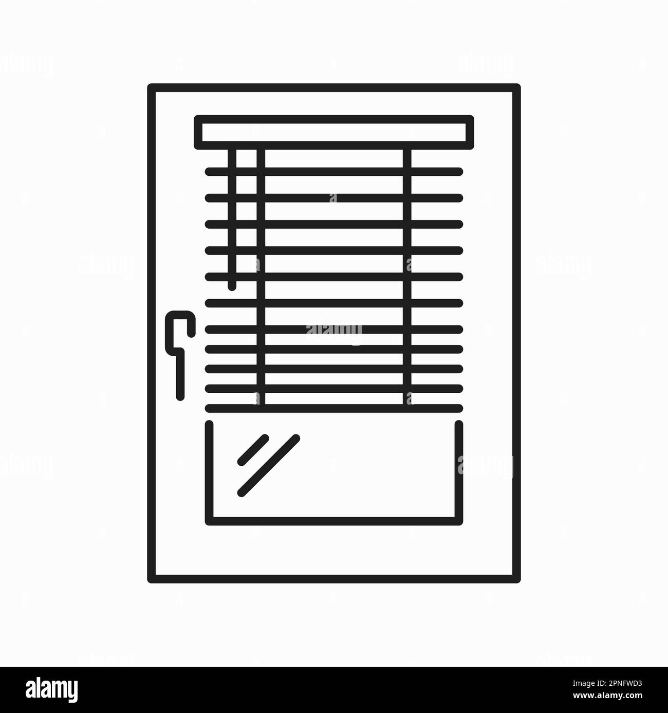 Window horizontal blind, isolated line icon of sun protection shade ...