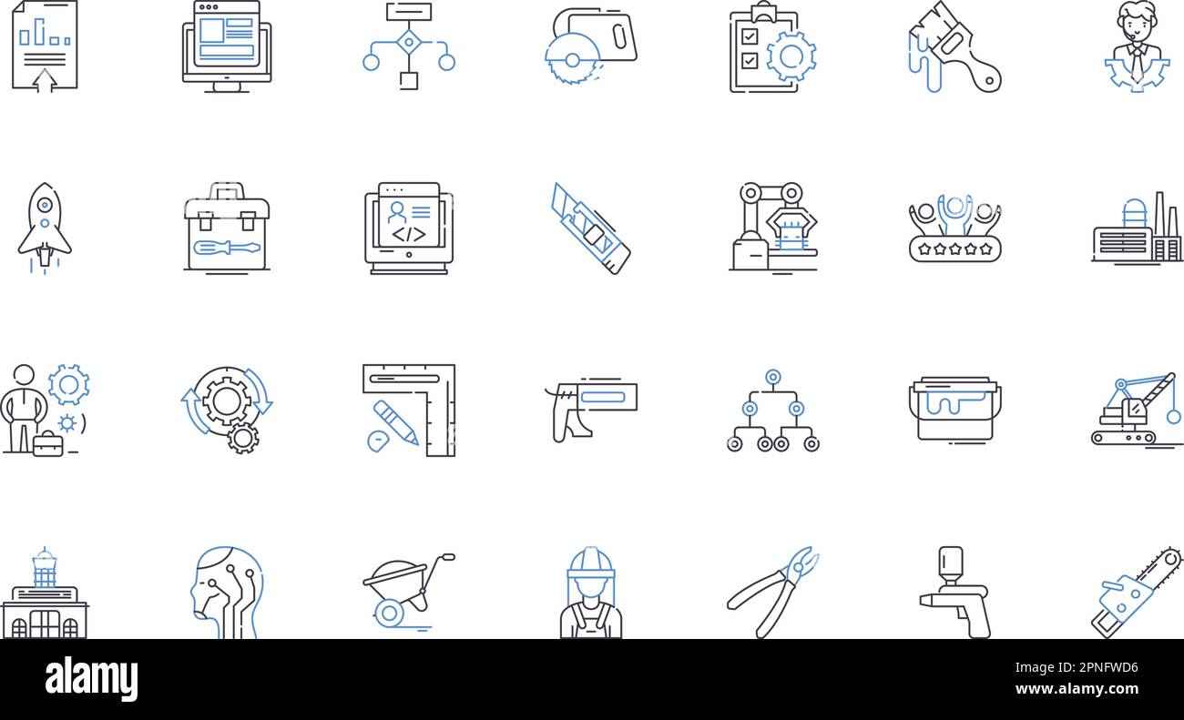 Manufacture line icons collection. Industry, Production, Factory ...