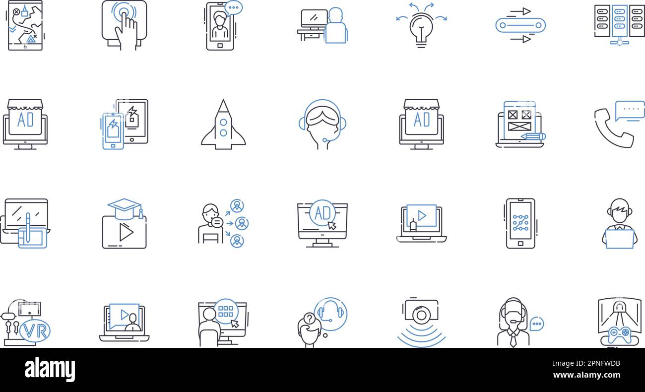 Sonic Systems Line Icons Collection Speed Power Sonic Sound Vibrations Waves Energy