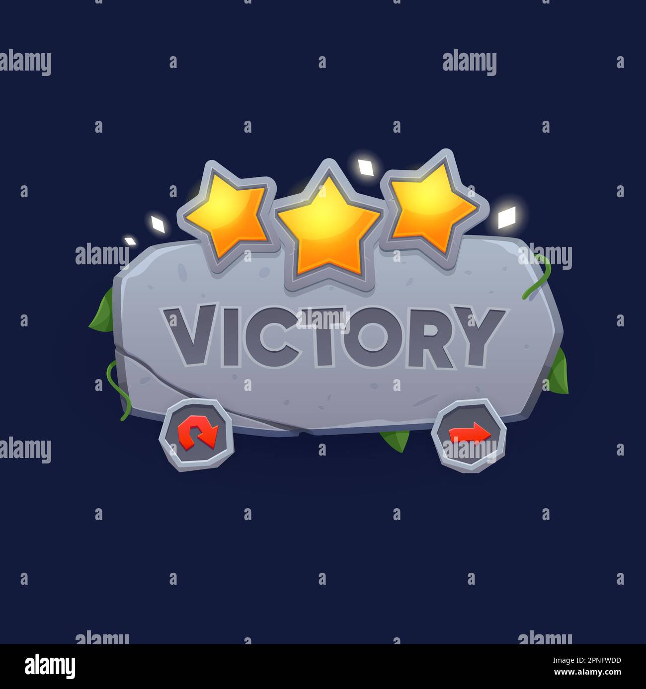 Game victory sign, banner or popup window. Cartoon vector ...