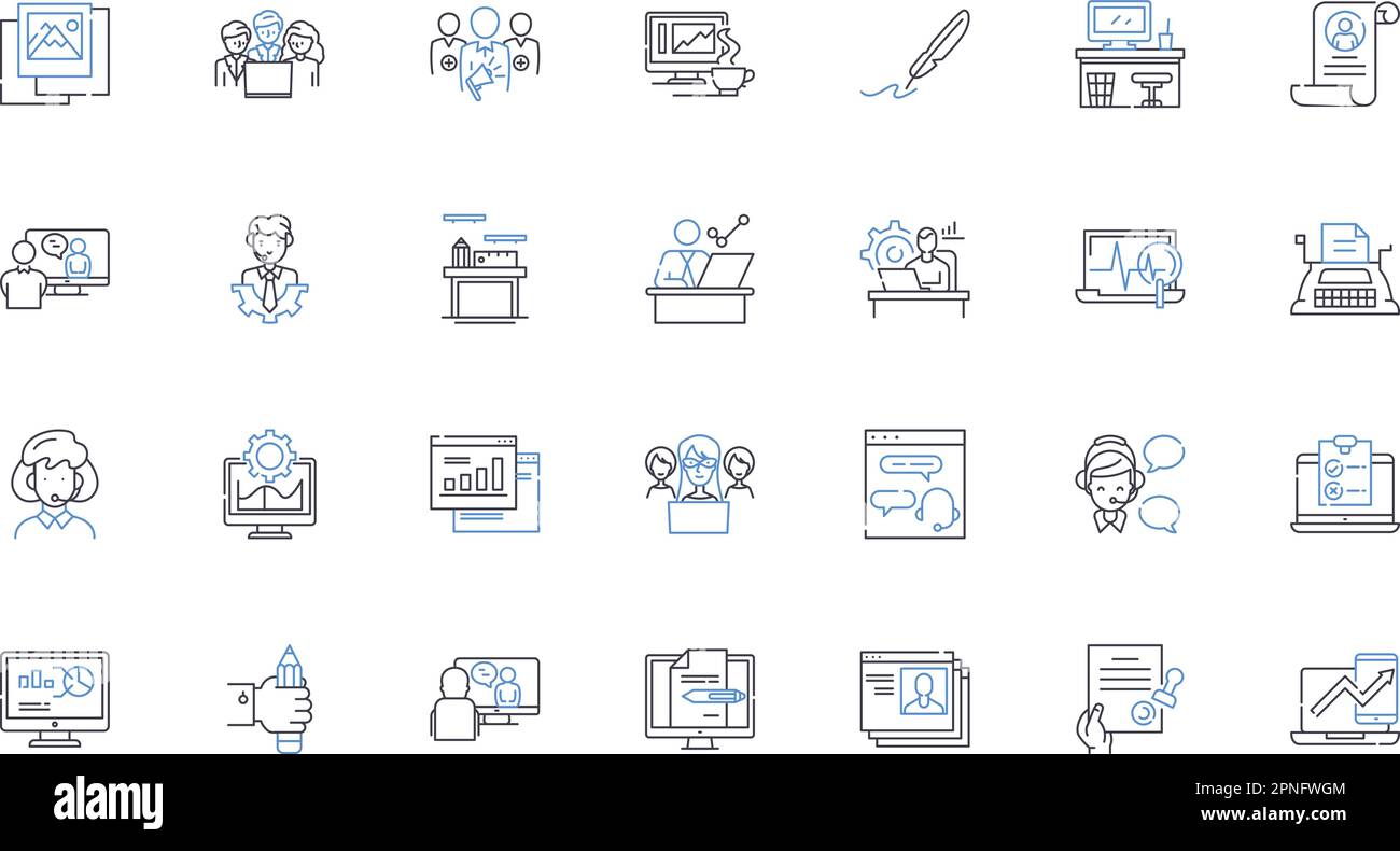 Serving line icons collection. Assistance, Catering, Hospitality ...