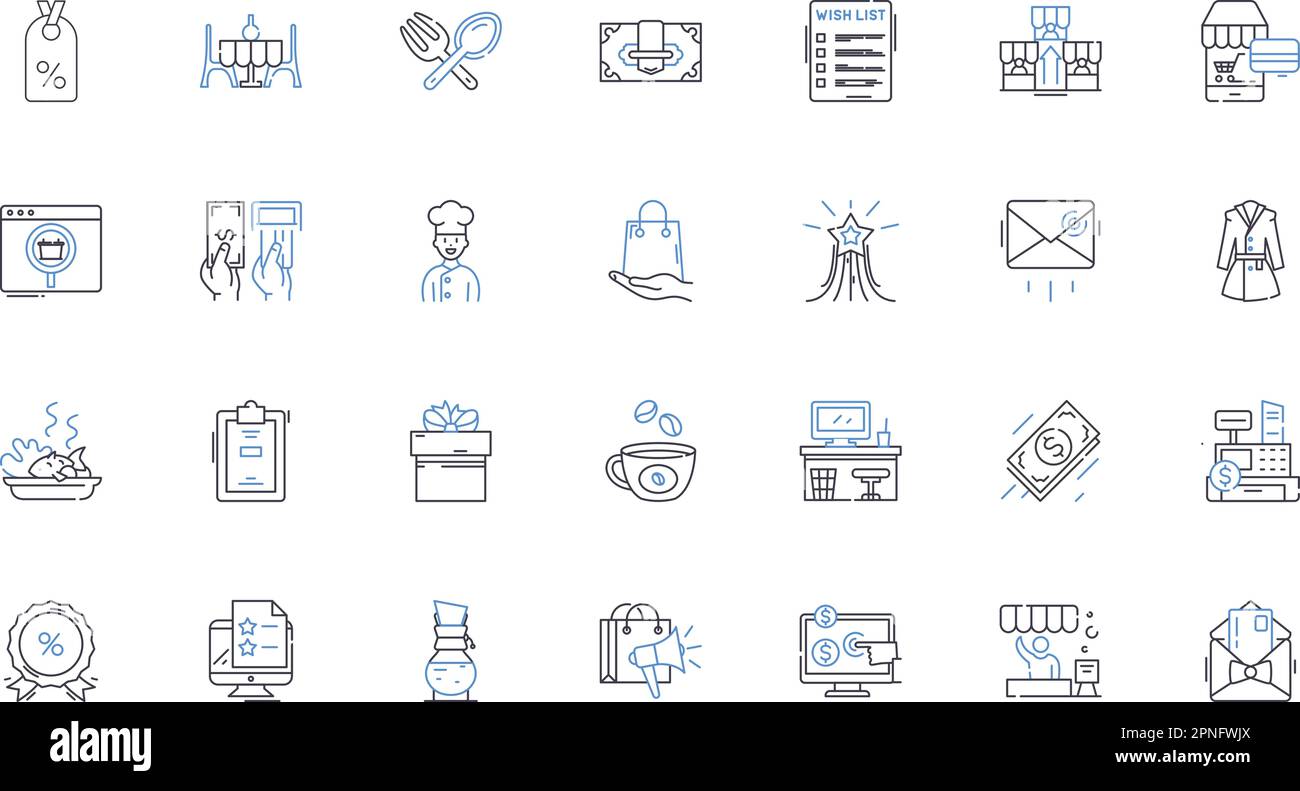 Market industry line icons collection. Competition, Demand, Advertising ...