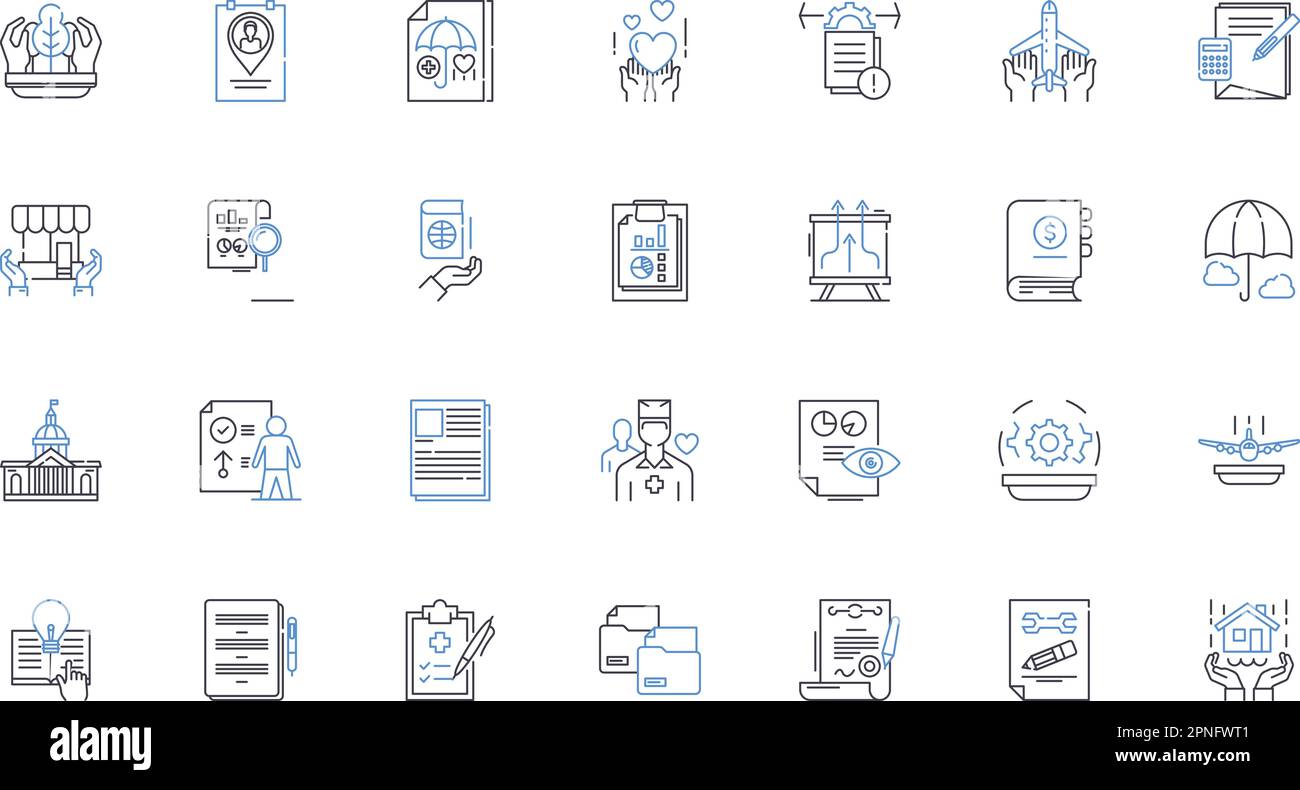 Policy Contract Line Icons Collection Agreement Stipulations Terms Conditions Provisions