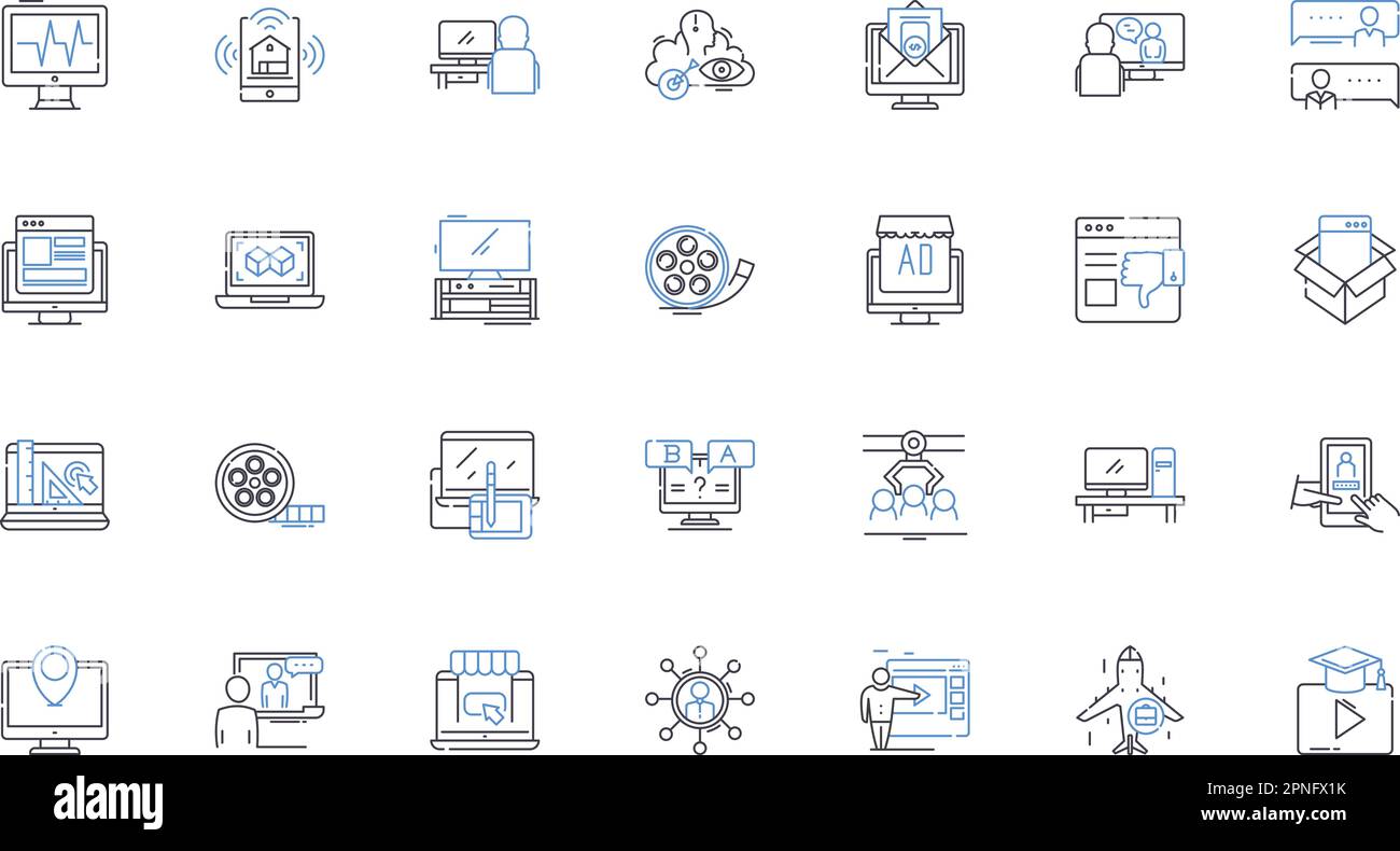 Magazine Publisher Line Icons Collection Articles Editors