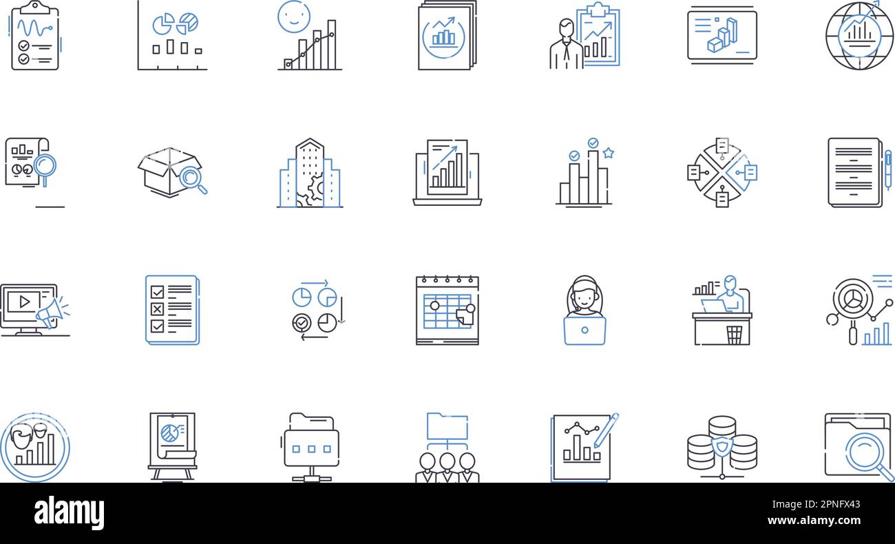Information Organizing System Line Icons Collection Sorting Categorization Indexing