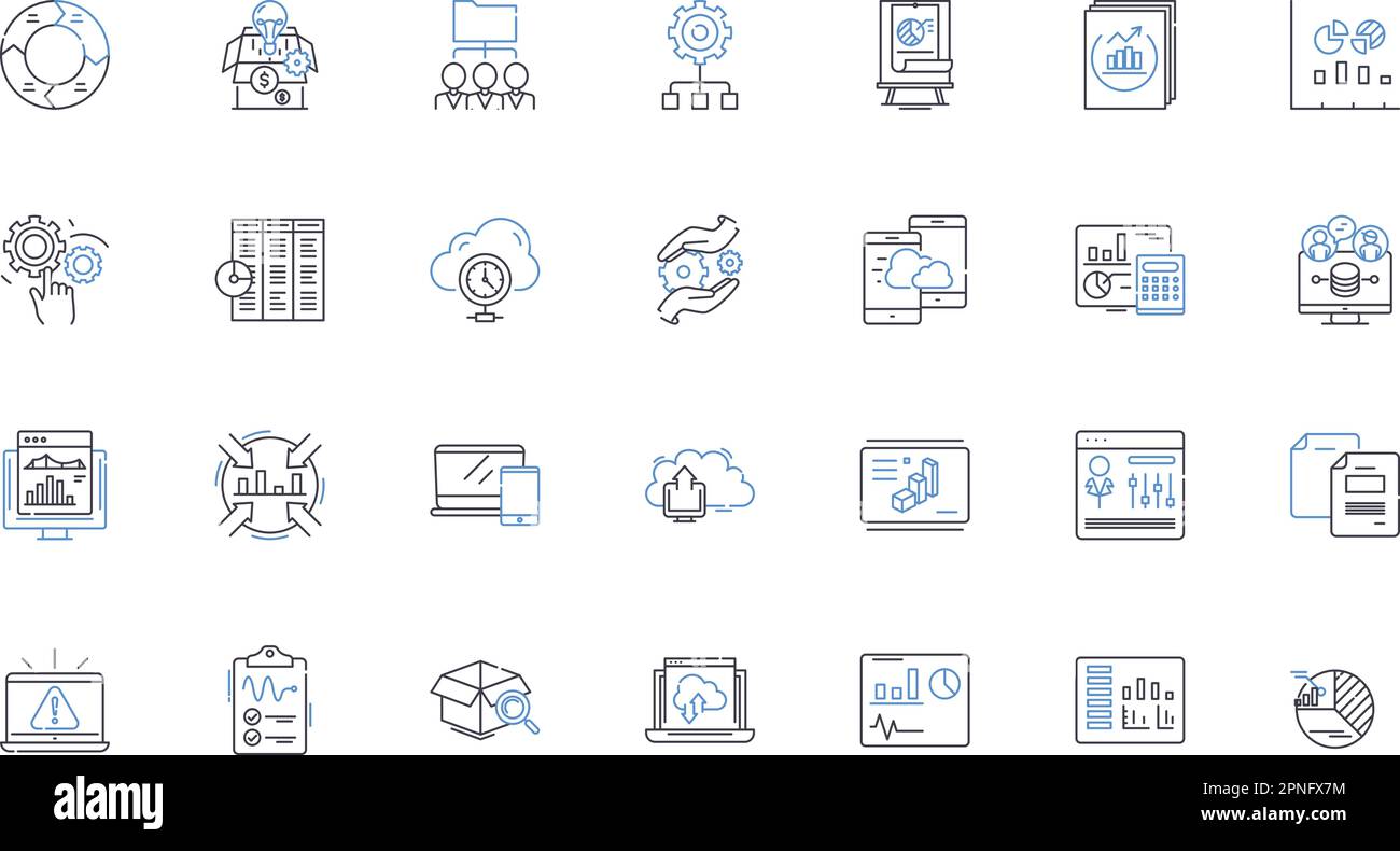 Investment and finance line icons collection. Portfolio, Equity ...