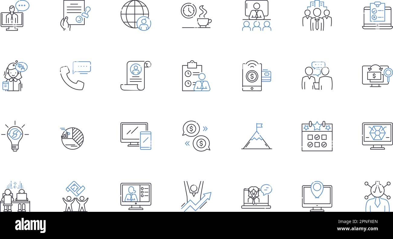 Industrial Function Line Icons Collection Manufacturing Assembly