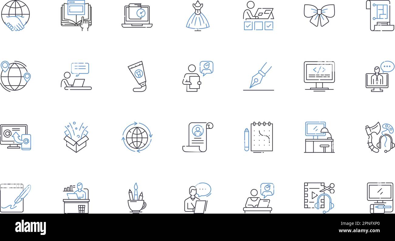 Trade and industry line icons collection. Manufacturing, Production ...