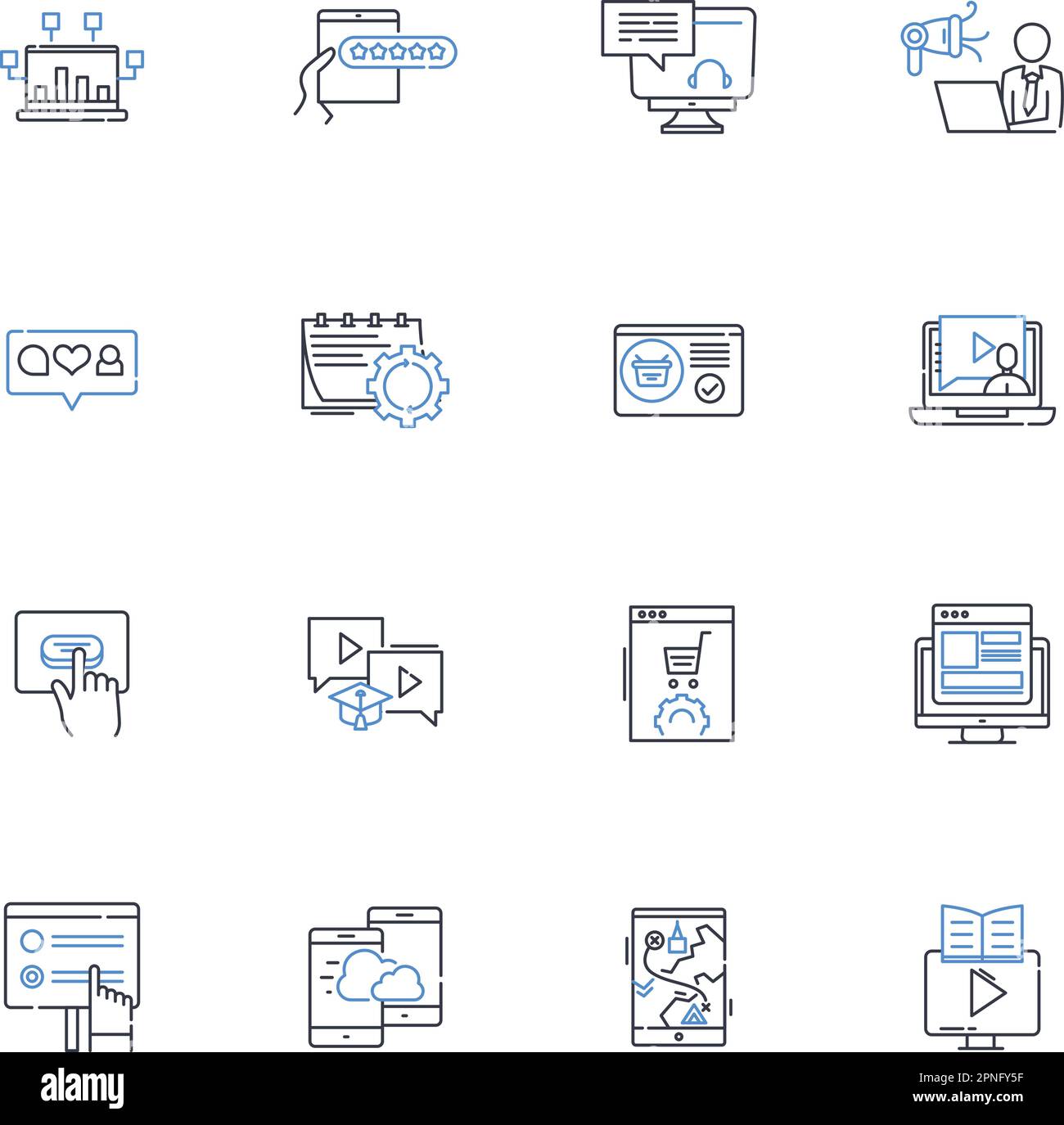 Video conferencing line icons collection. Communication, Connectivity, Virtual, Collaboration ...