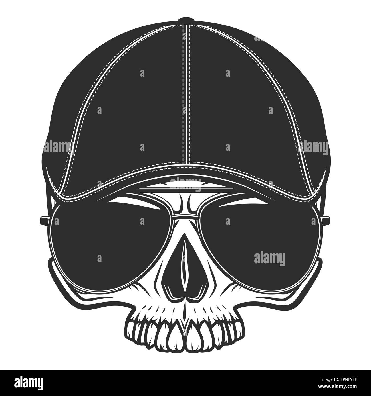 Skull without jaw in gangster gatsby tweed hat flat cap and sunglasses ...