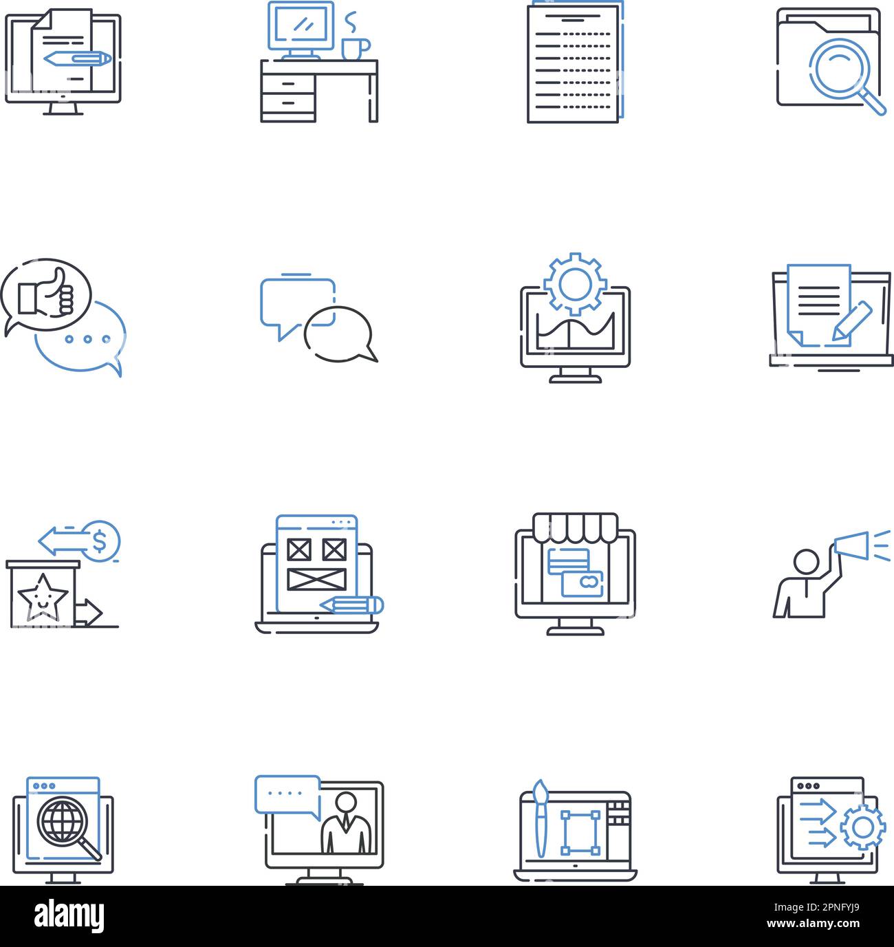 Lead generation line icons collection. Prospecting, Targeting ...