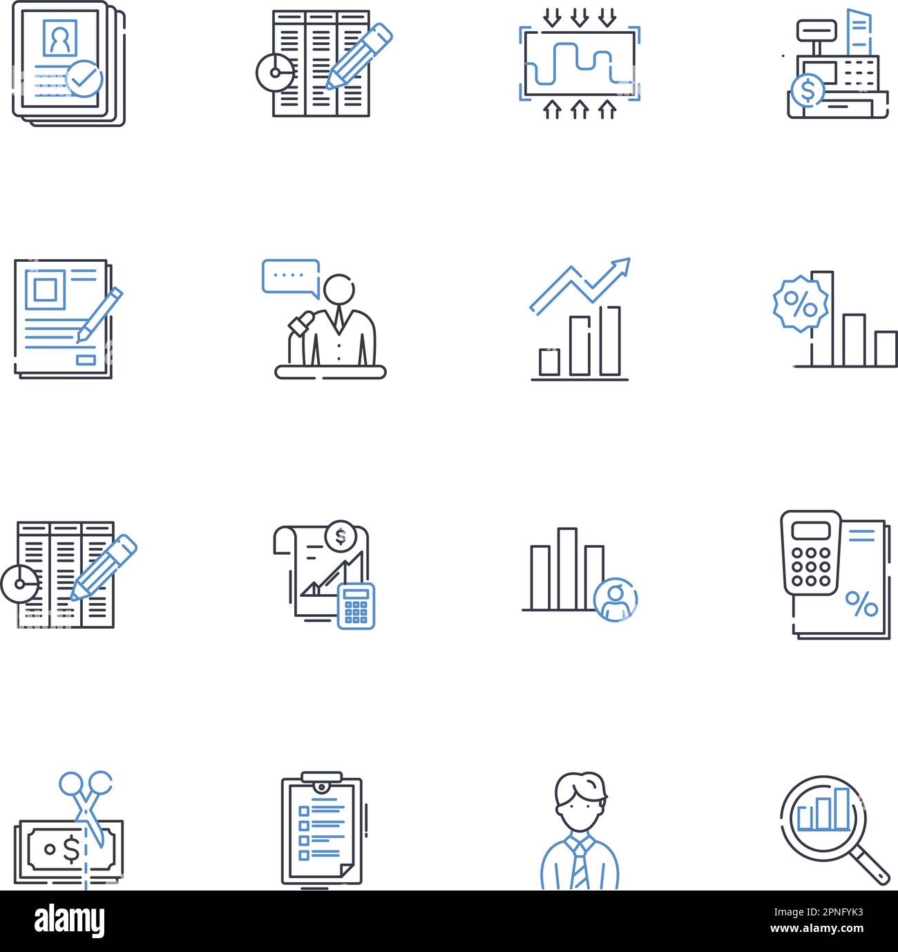 Scrutinising Line Icons Collection Examining Inspecting Analyzing Evaluating Assessing