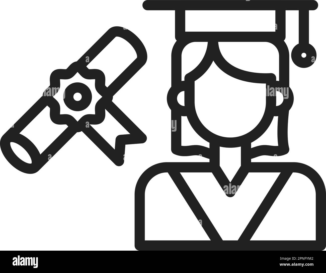 Receiving Degree icon vector image. Suitable for mobile apps, web apps ... Receiving Degree icon vector image. Suitable for mobile apps, web apps ...
