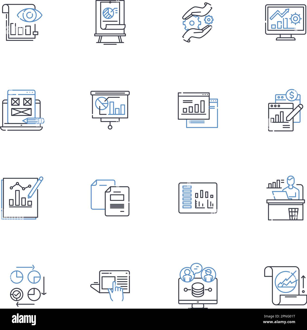 Data Manipulation Tool Line Icons Collection Transform Analyze Extract Filter Aggregate 