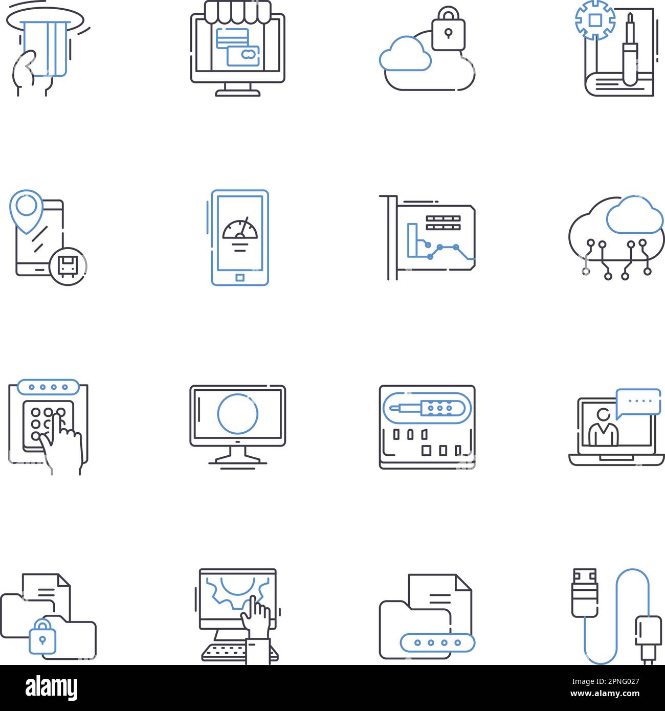 Two-factor authentication line icons collection. Security, Verification ... Two-factor authentication line icons collection. Security, Verification ...