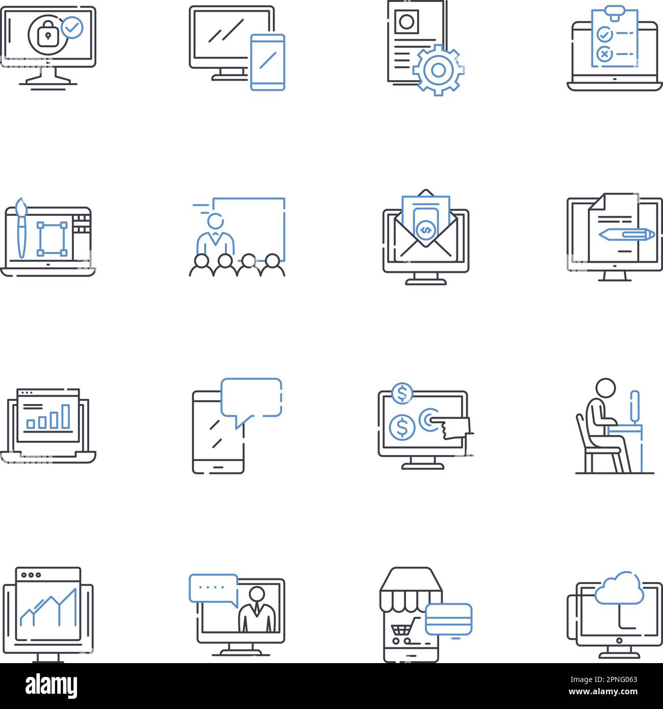 Electronic commerce line icons collection. Online, Marketplace, E ...