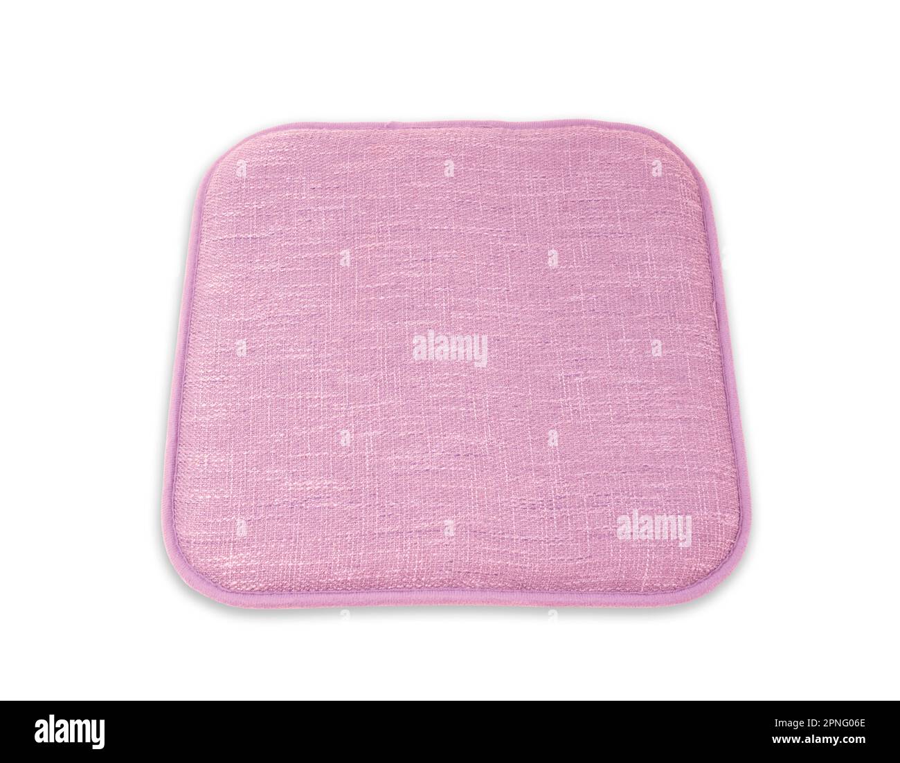 Pink color chair cushion isolated on white background with clipping ...