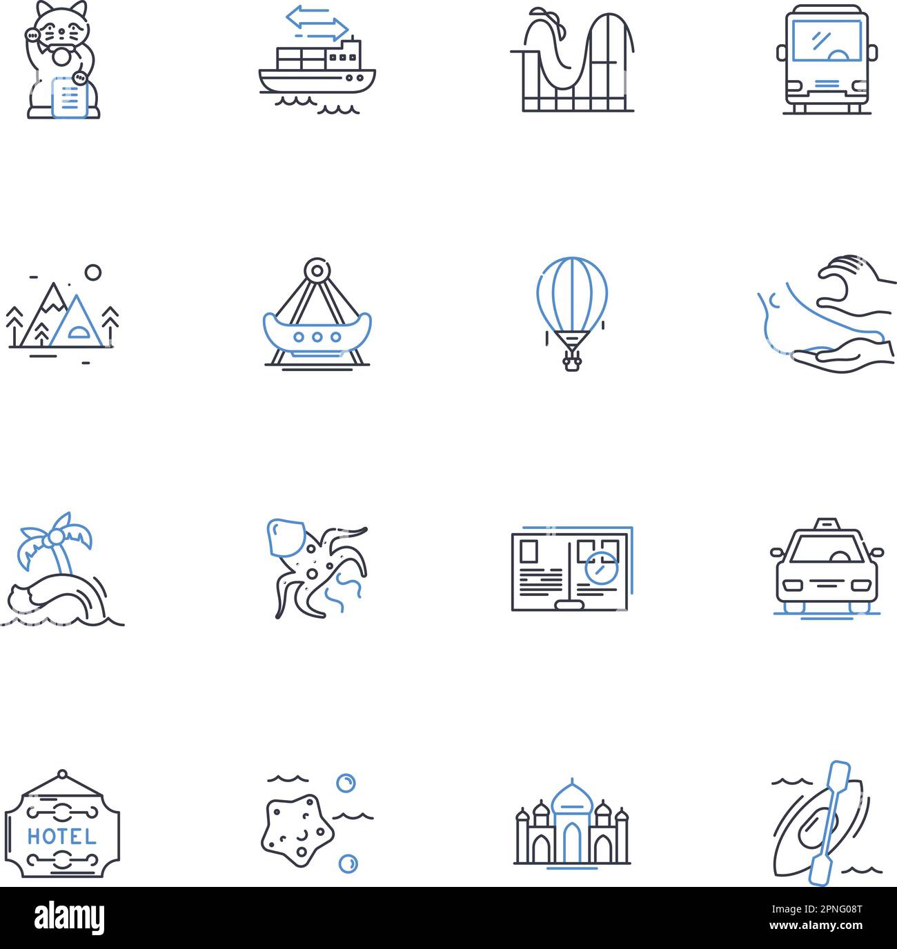 Asian calligraphy line icons collection. Brushwork, Ink, Paper, Culture ...