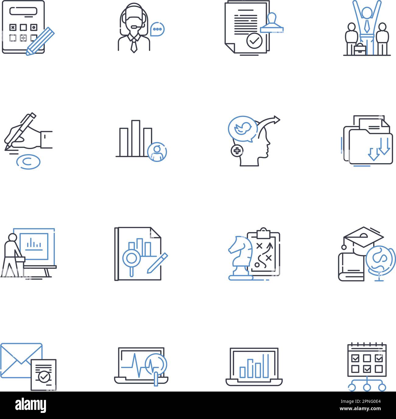 Results Driven Line Icons Collection Achievement Focus Success Outcome Productivity
