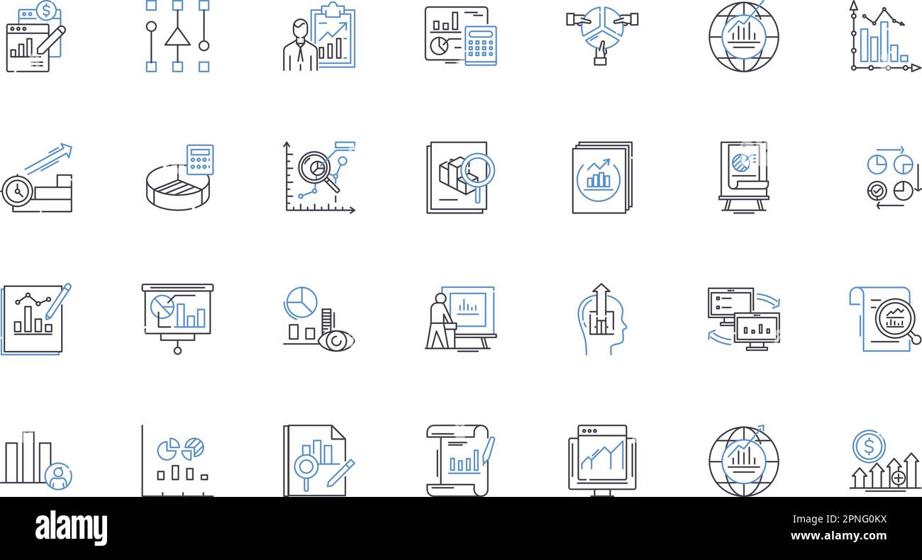 Information Visualization Line Icons Collection Graphs Charts Data