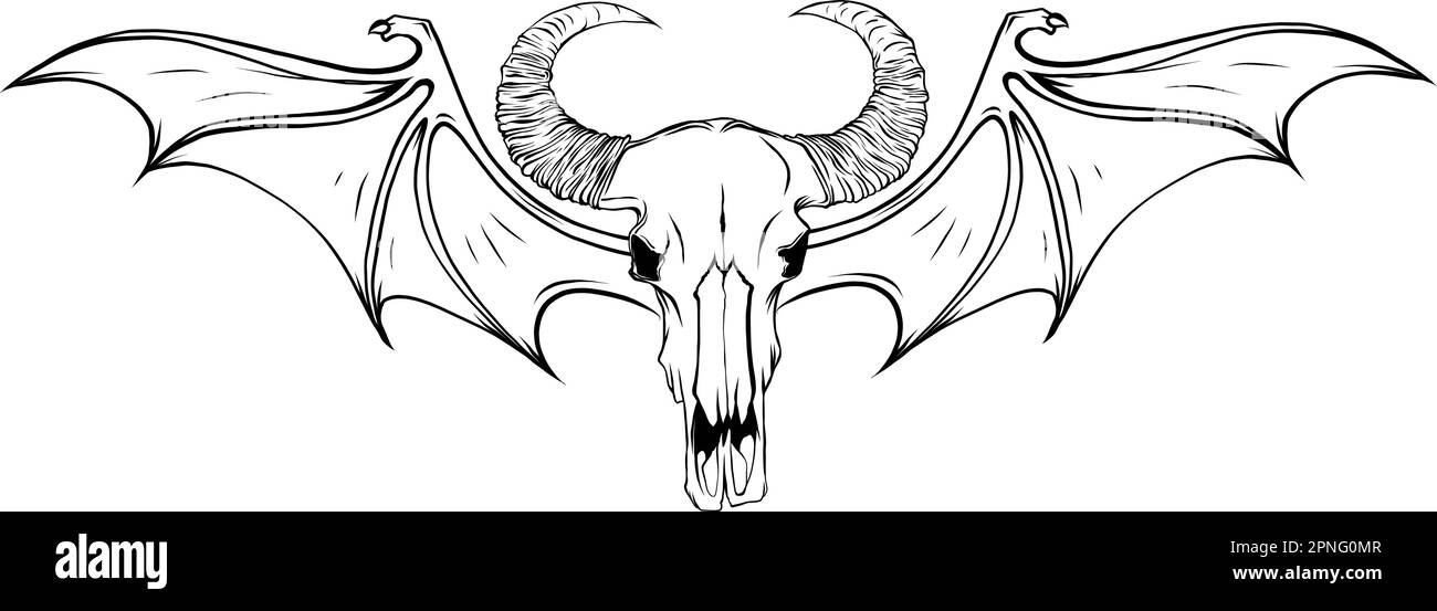 monochrome cow skull with wings logo design, vector graphic symbol icon ...