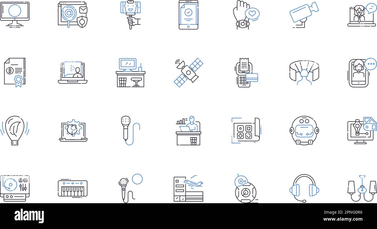 Electronics Manufacturing Line Icons Collection Assembly Circuitry Soldering Microchips