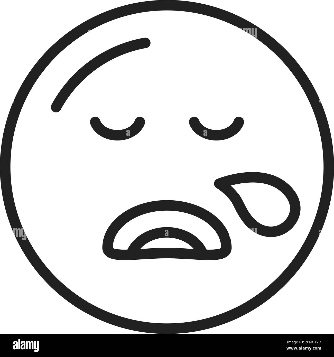 Sleepy Smiley Face Black And White