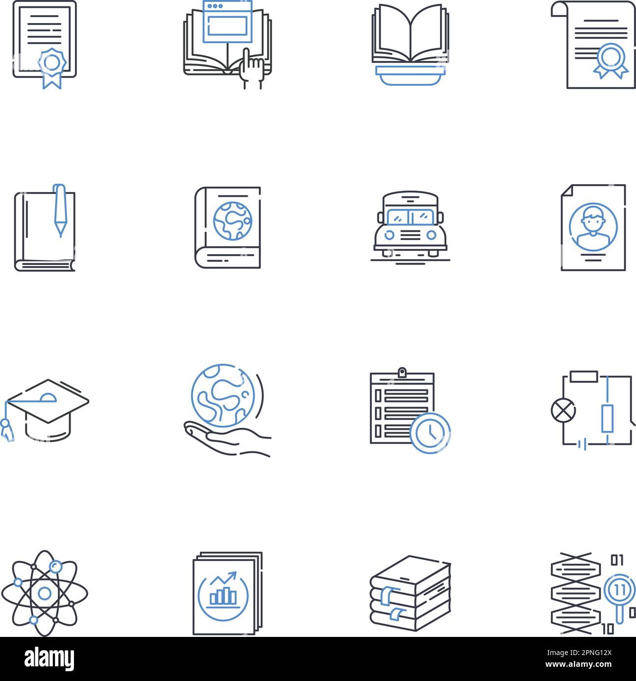 Post-secondary institution line icons collection. Education, Learning, Knowledge, College ...