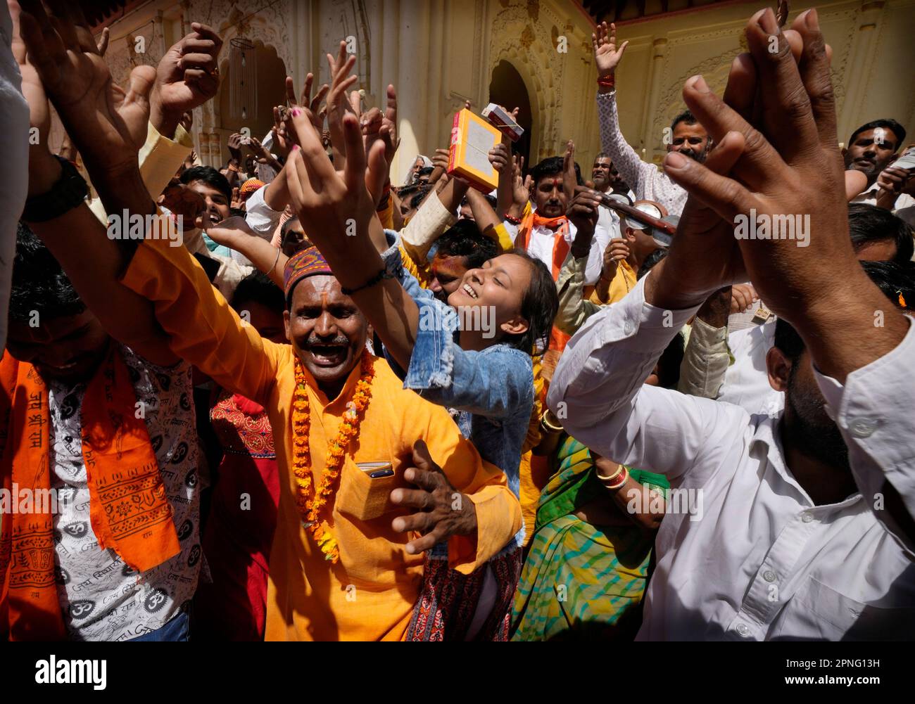 Devotees sing and dance as they celebrate Ramnavi festival, the ...