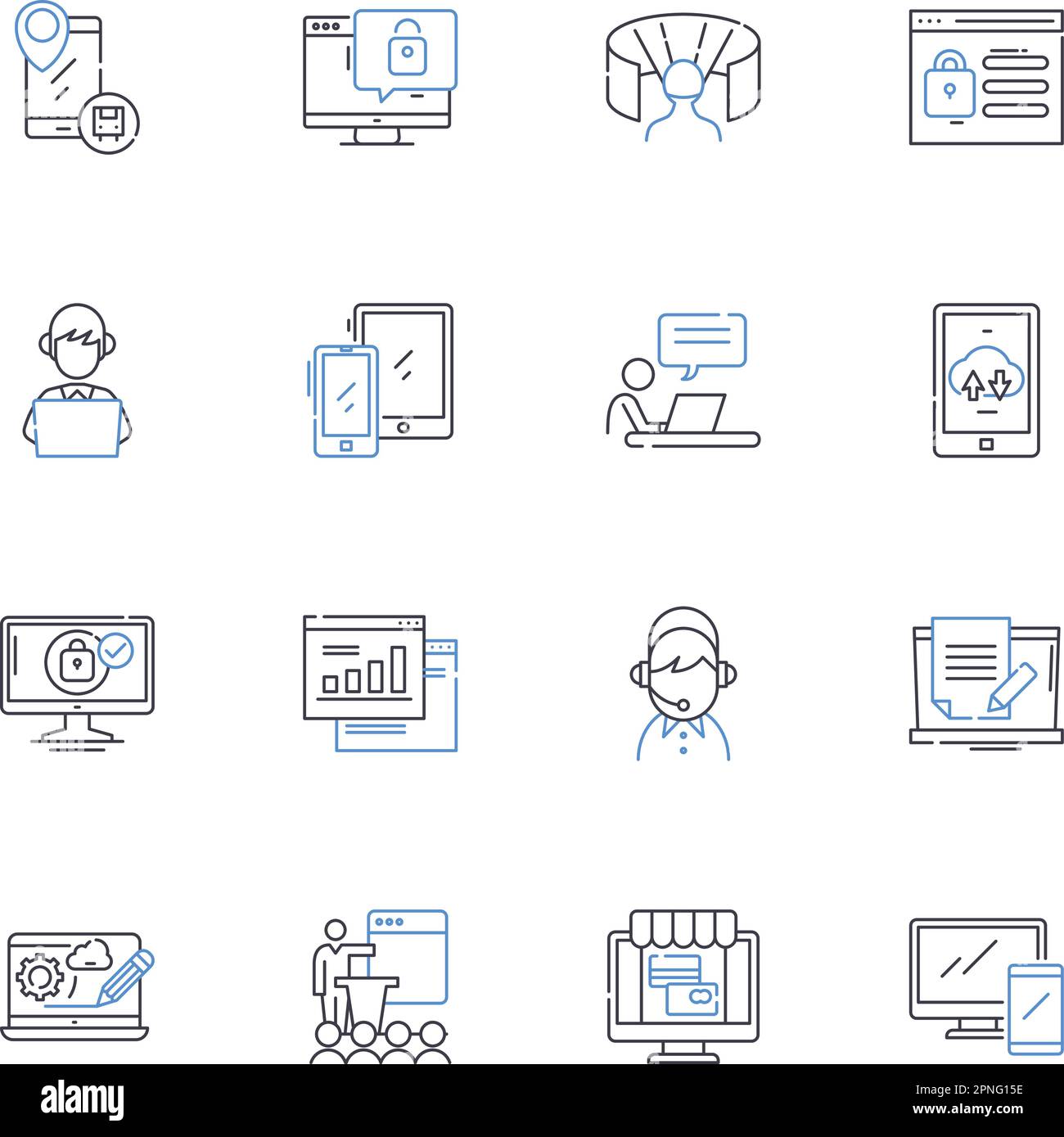 Candidate line icons collection. Qualified, Experienced, Knowledgeable ...