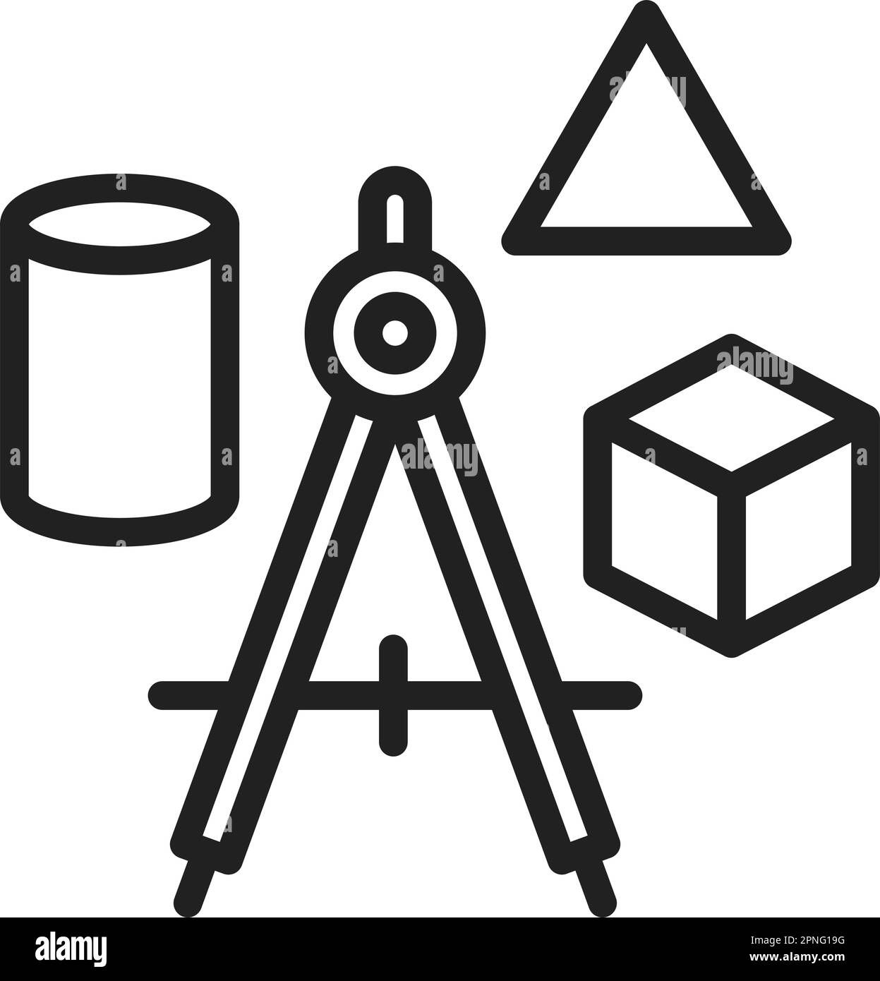 Studying Geometry icon vector image. Suitable for mobile apps, web apps and print media Stock ...