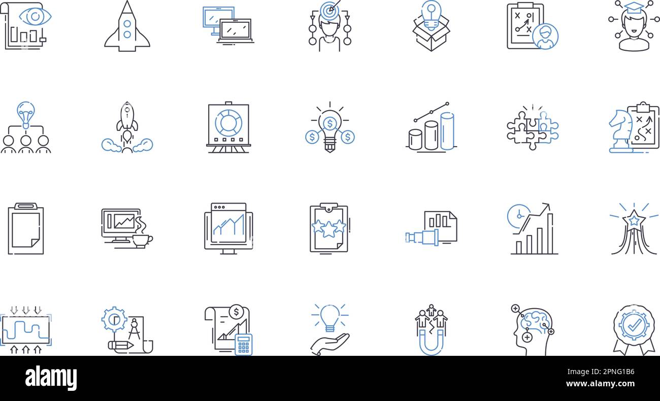 Financial management line icons collection. Budgeting, Revenue, Debt ...