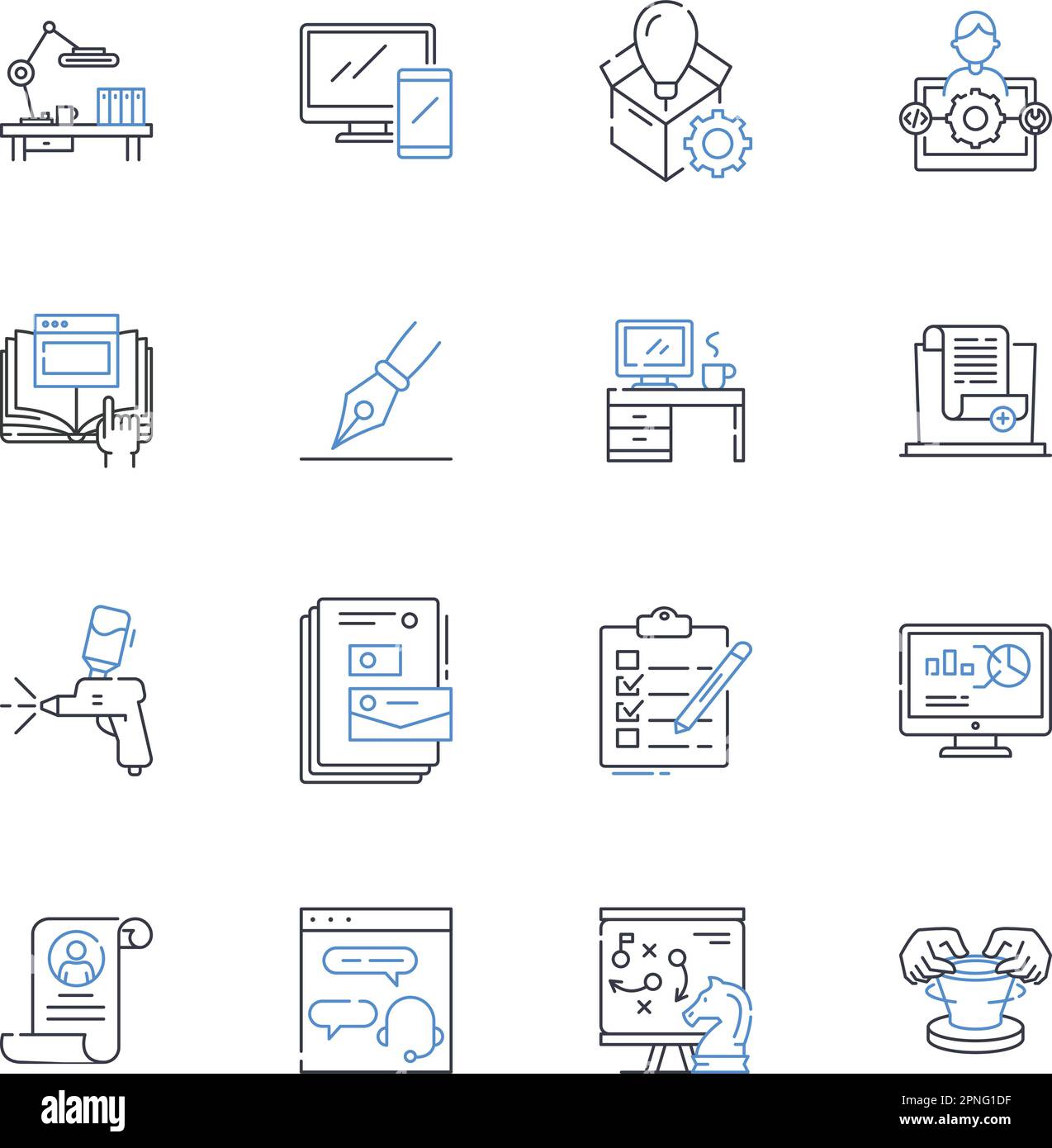 Management seminar line icons collection. Leadership, Teamwork ...