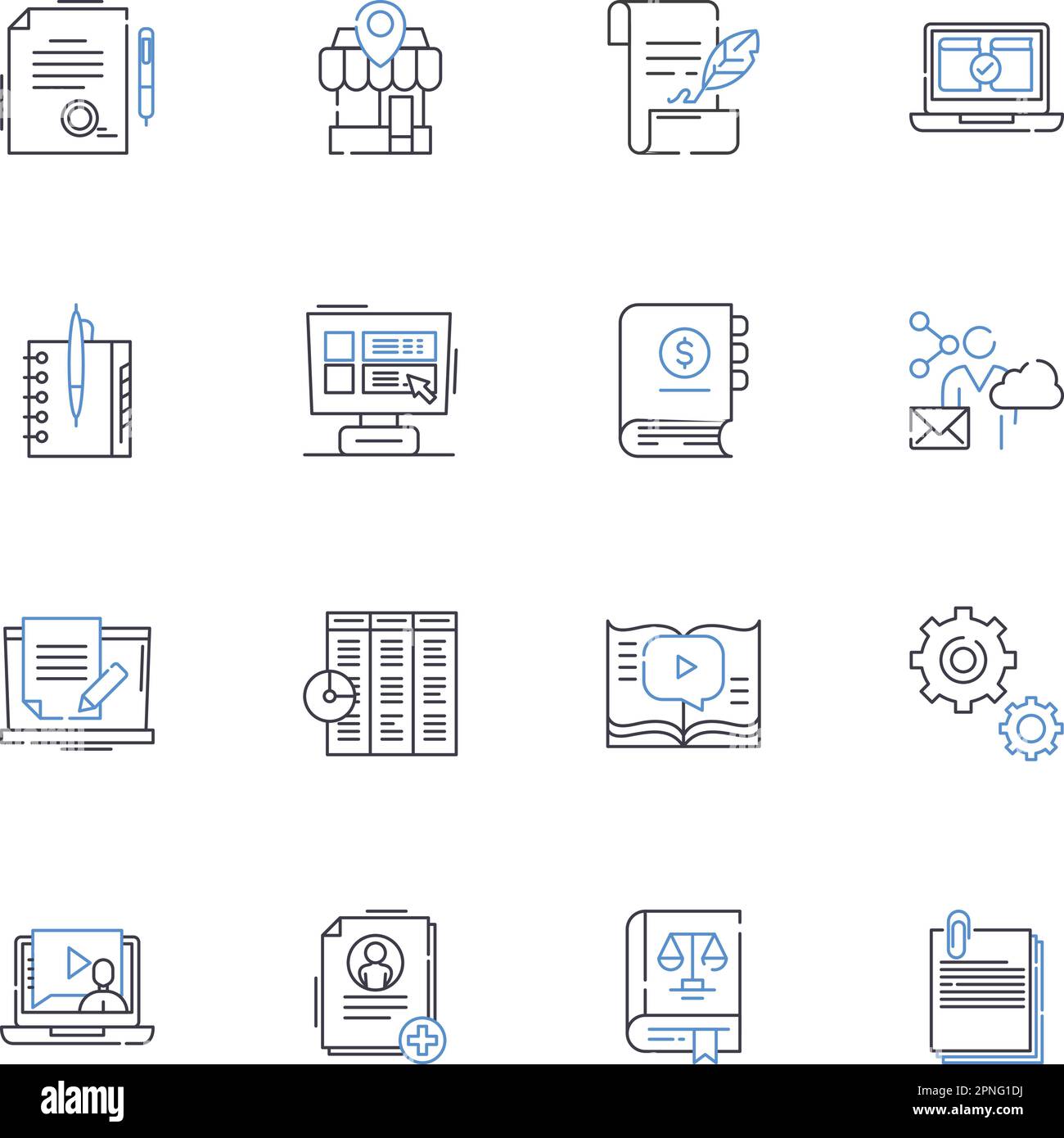 E Schooling Line Icons Collection Virtual Distance Online Digital