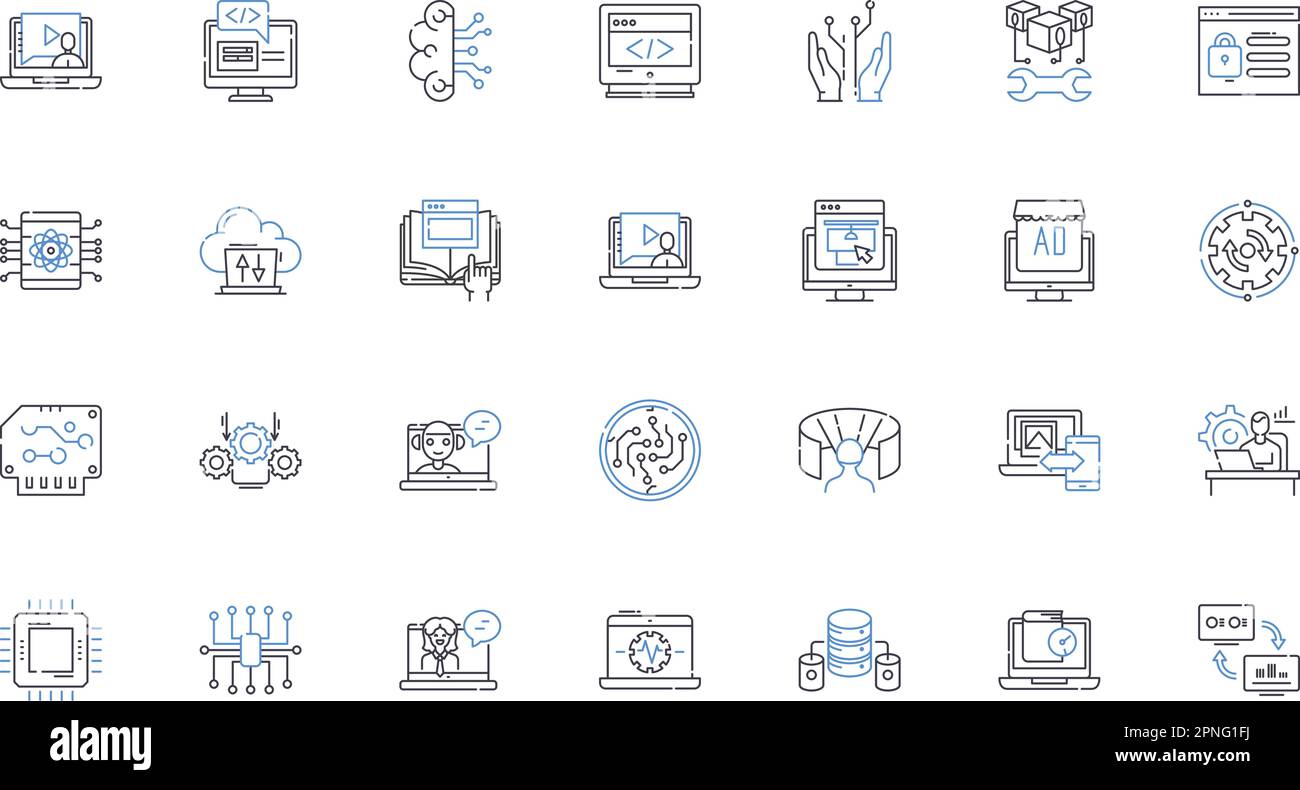Cyberspace Connection Line Icons Collection Connection Internet Cybersecurity Digital Data