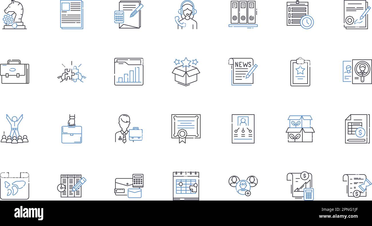 Document Control Line Icons Collection Compliance Records Approval
