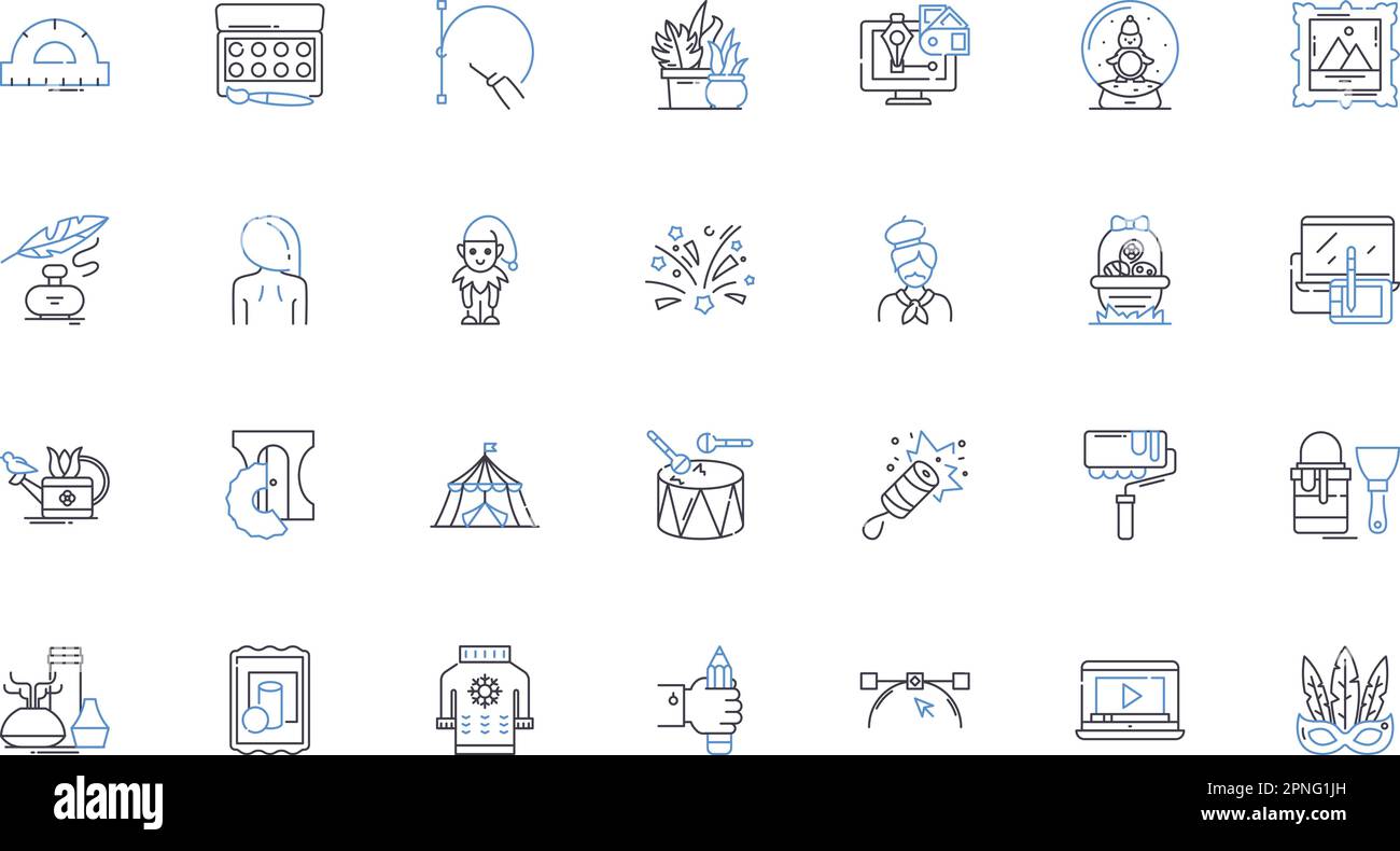 Visionary occupations line icons collection. Prophet, Clairvoyant ...