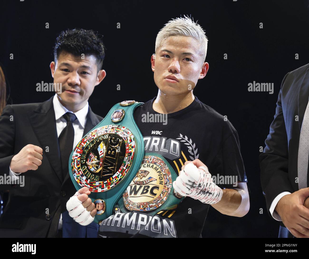 Japan's Yudai Shigeoka poses for a photo after winning the WBC interim ...