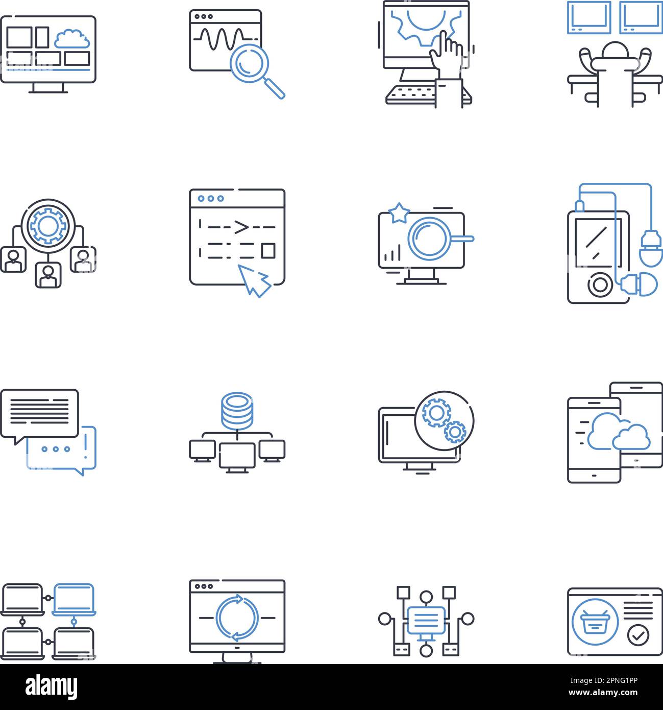 Information Security Line Icons Collection Encryption Firewall Malware Phishing