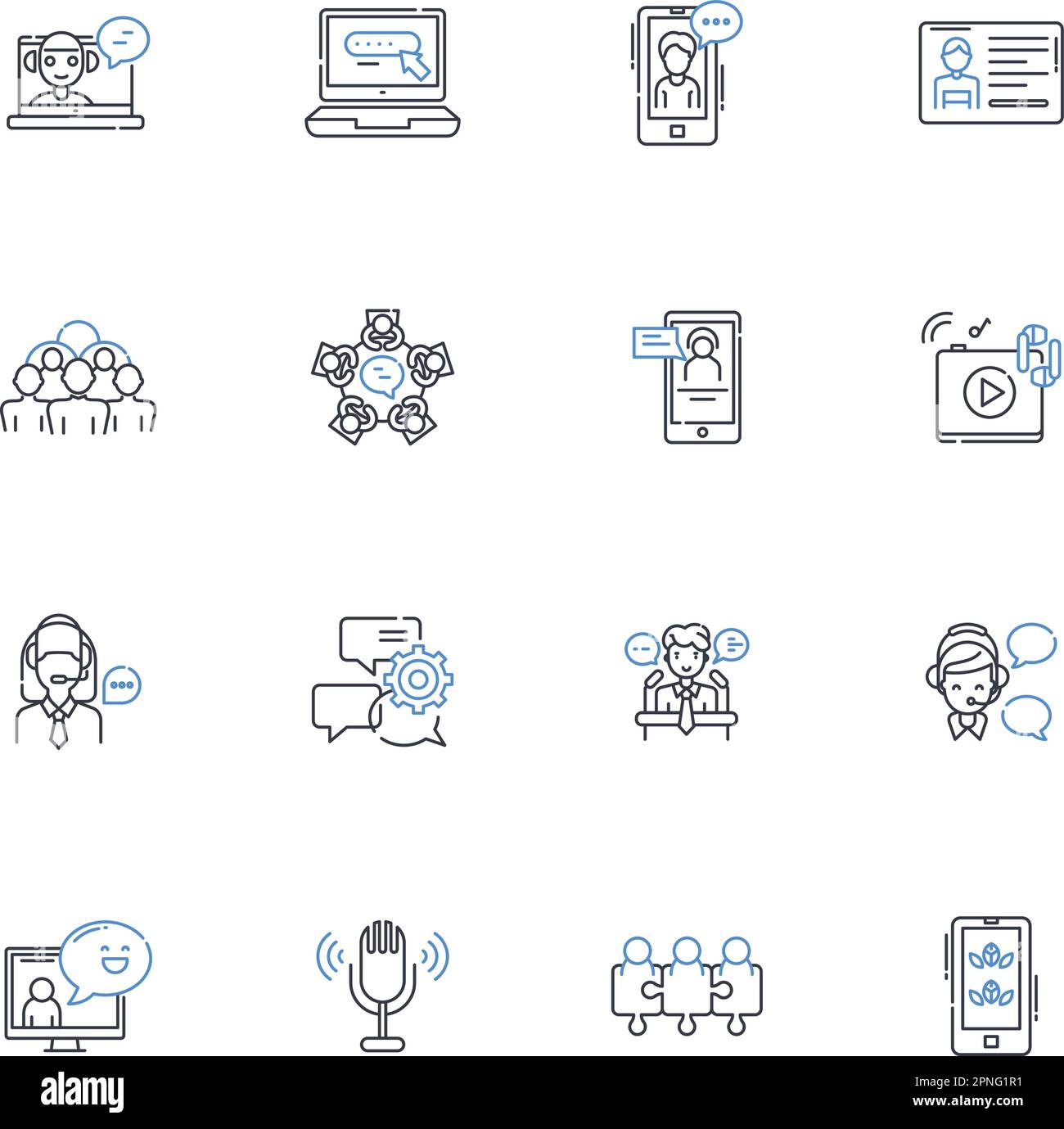 Association Line Icons Collection Connection Community Unity