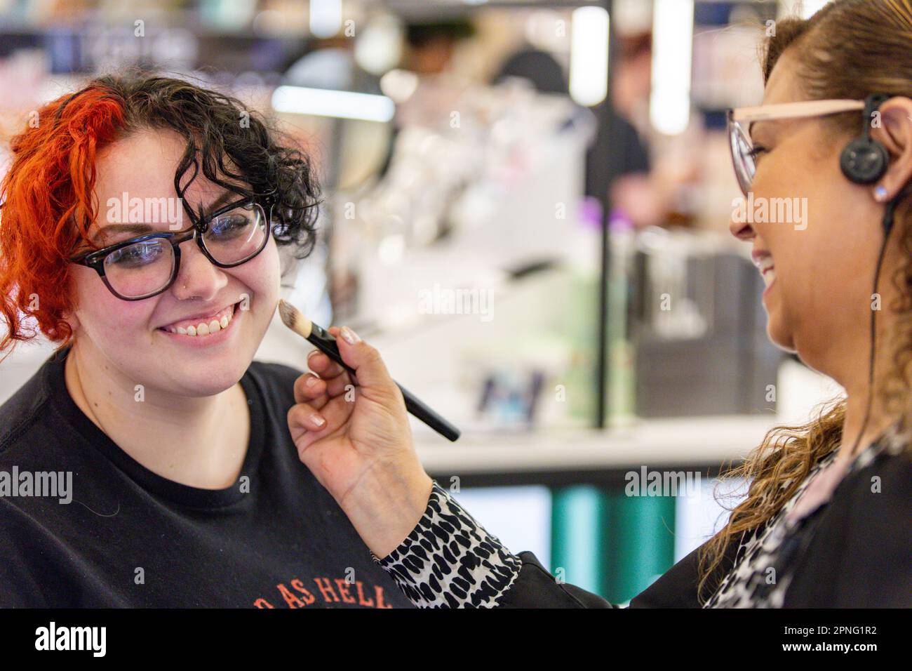 IMAGE DISTRIBUTED FOR MACY'S INC. - Rosa Castellano applies sample ...
