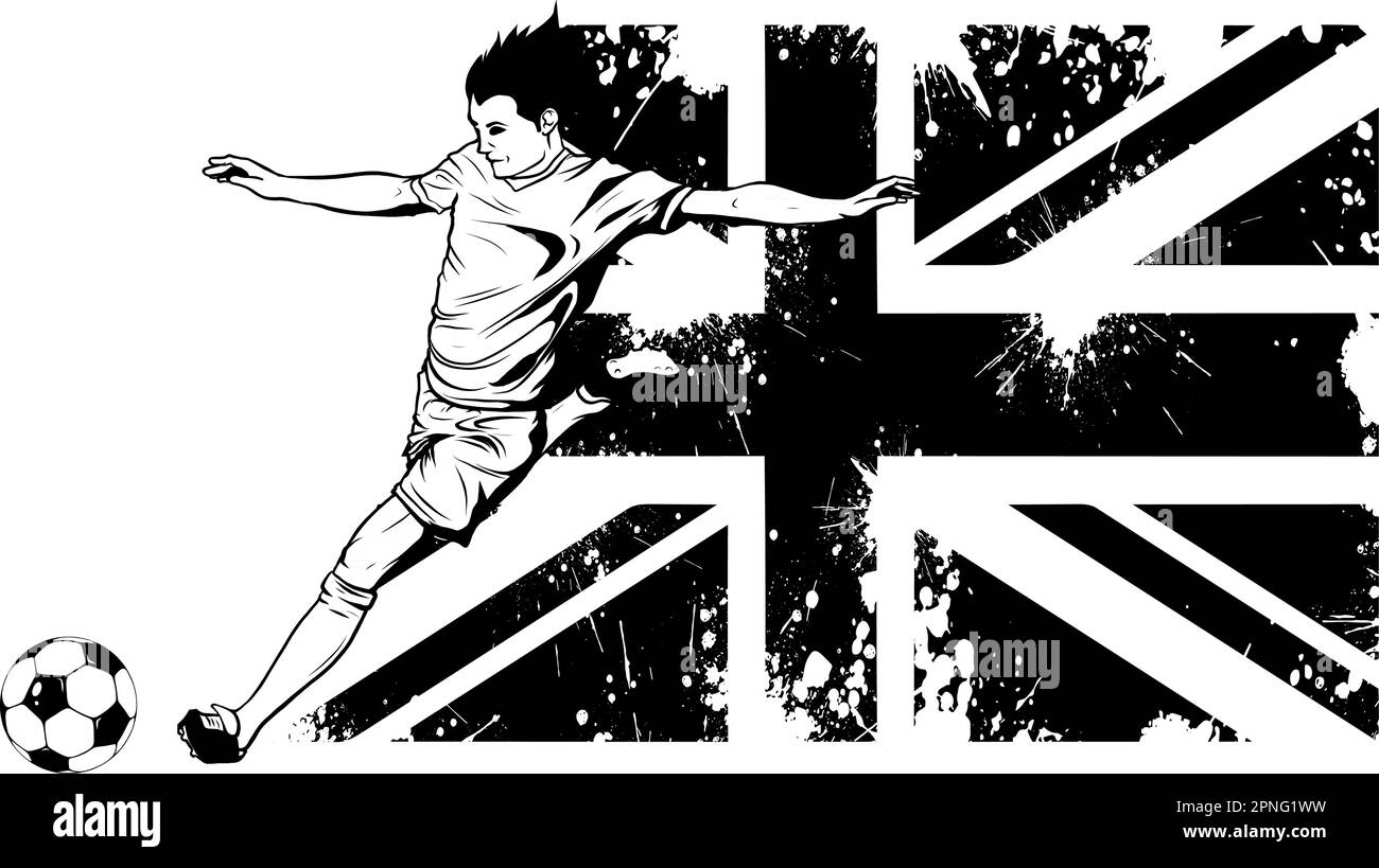 football Soccer player kicking ball. Vector illustration Stock Vector ...