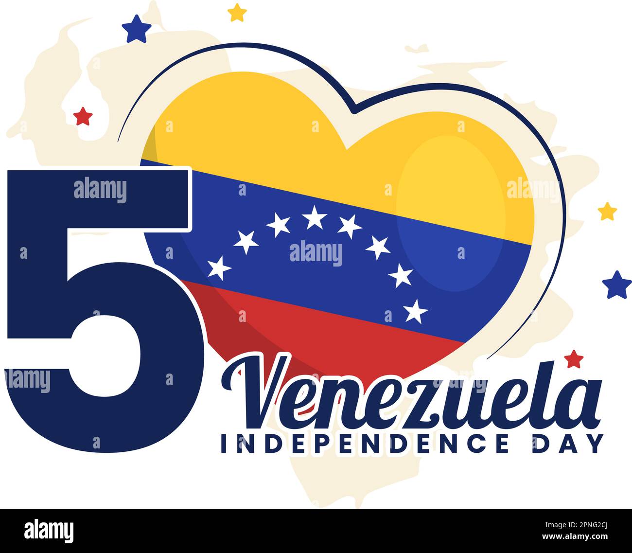 Happy Venezuela Independence Day Vector Illustration on 5 July with ...